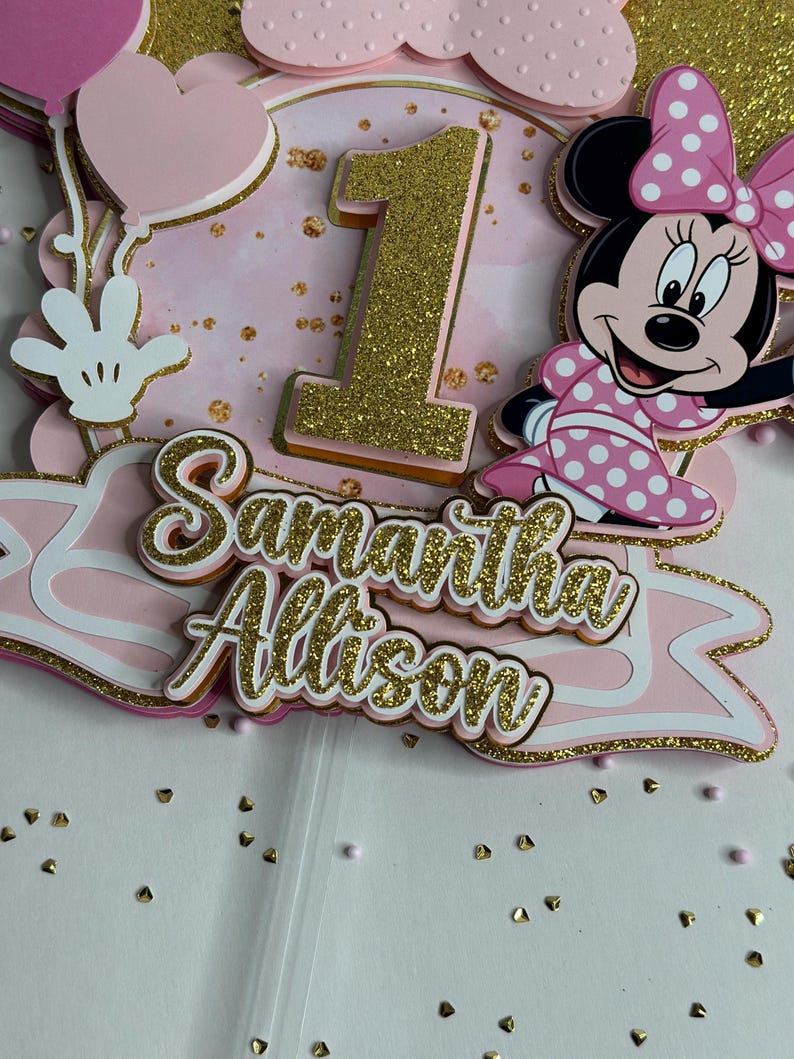 Minnie Mouse Cake Topper|minnie Mouse Topper| Pink Minnie Mouse Cake ...