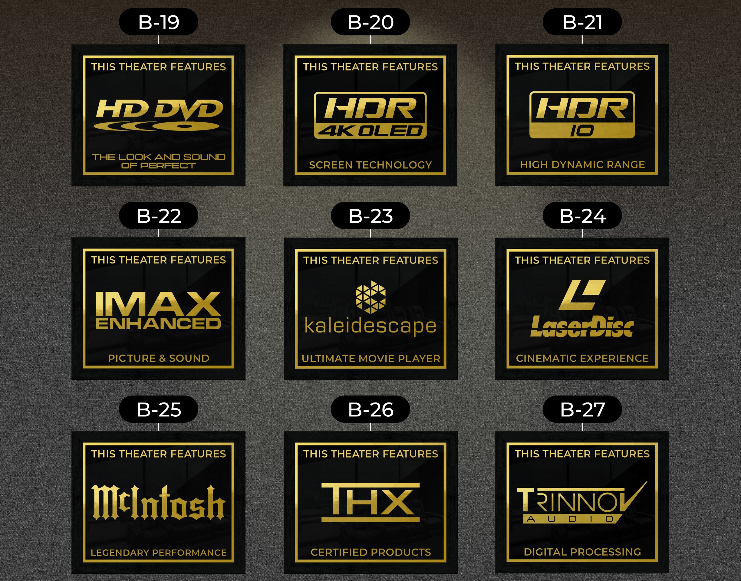 Framed 8" X 10" Home Theater / Cinema Sign - 3 Pack - (choose Any Three ...