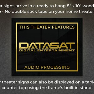 8" X 10" Framed Home Theater Cinema Sign - Ready to Hang & Tabletop ...