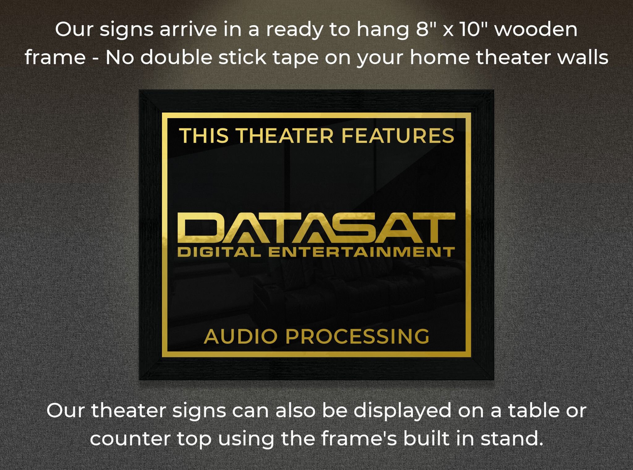 8" X 10" Framed Home Theater Cinema Sign - Ready to Hang & Tabletop ...