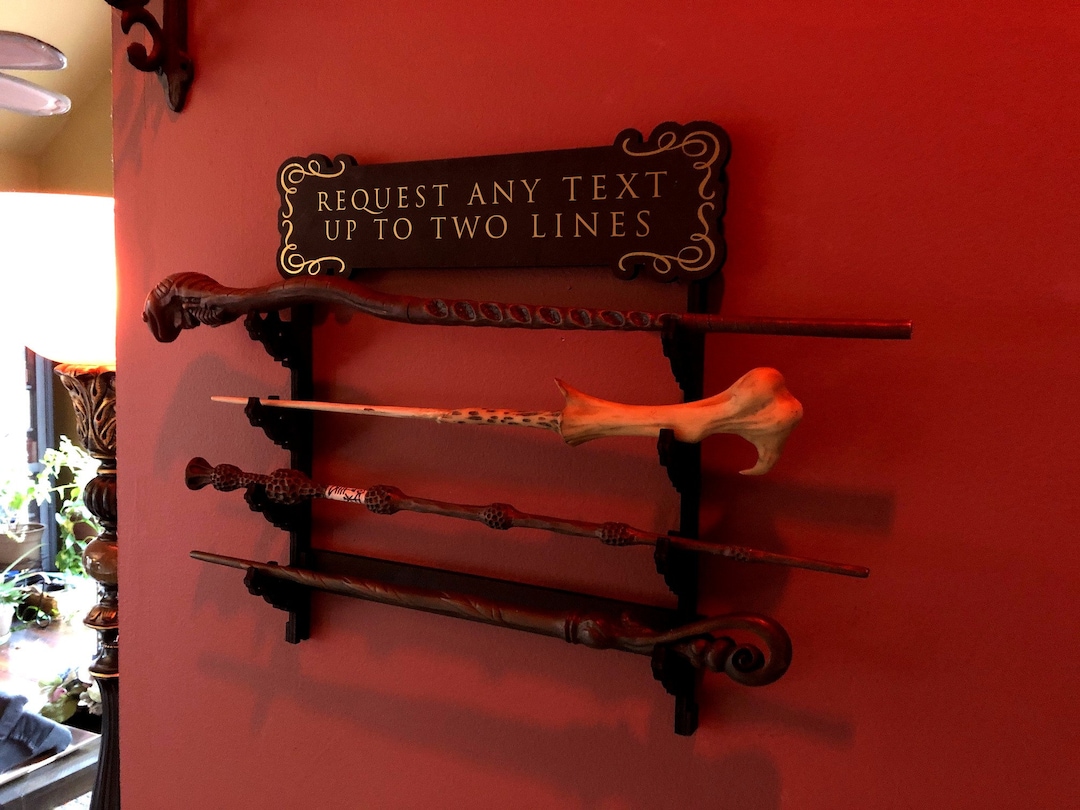 Wizarding World Wall Mount Wand Display Rack - Free Optional ...