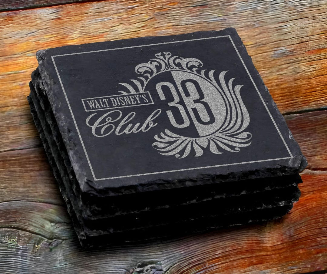 Mouse Theme Park Exclusive Club 33 Design 1 - 4 Slate Coaster Set ...