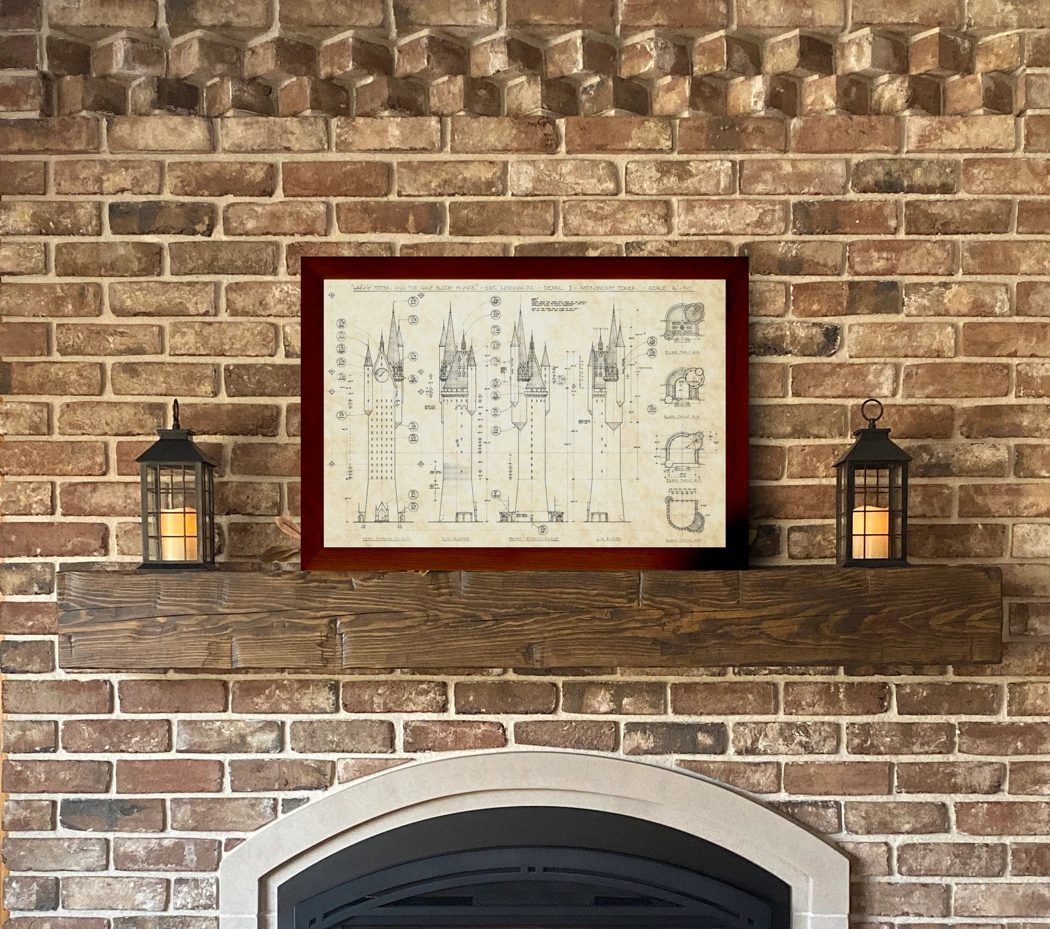 Wizard School Head Master Astronomy Tower Blueprint Print 17 - Etsy