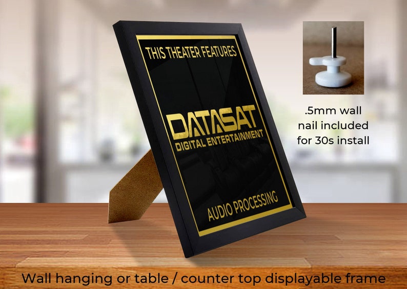 8" X 10" Framed Home Theater Cinema Sign - Ready to Hang & Tabletop ...