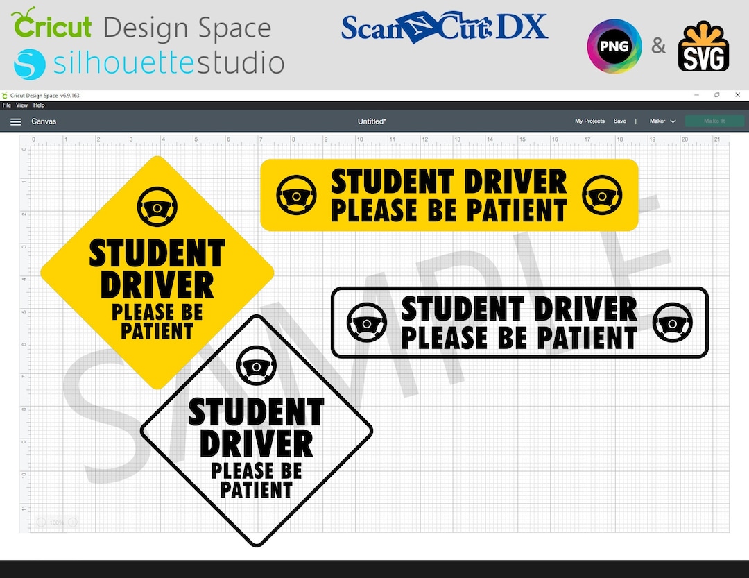 Student Driver Please Be Patient SVG Cut File | Cricut Silhouette - Etsy