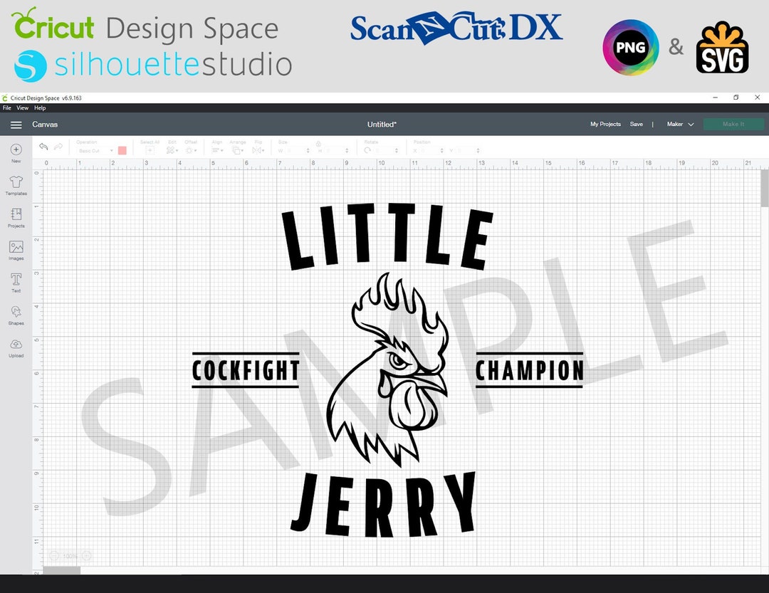 Little Jerry Rooster Champion SVG Cut File | Cricut Silhouette - Etsy