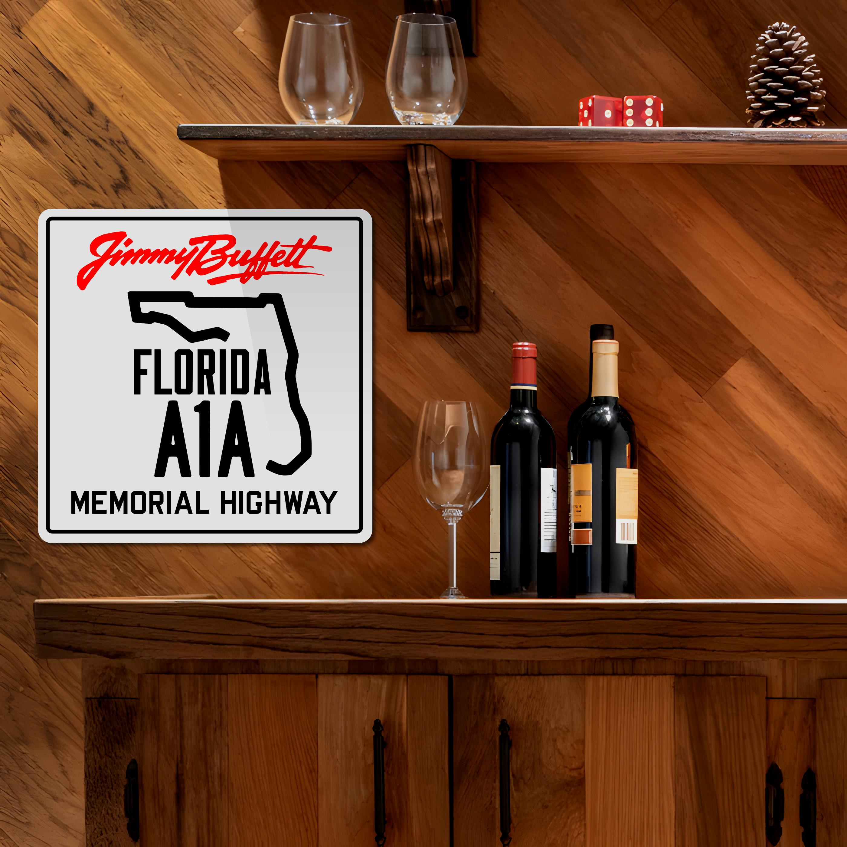 Jimmy Buffett Florida A1A Memorial Highway Parrothead Tiki Bar 11.5" X ...