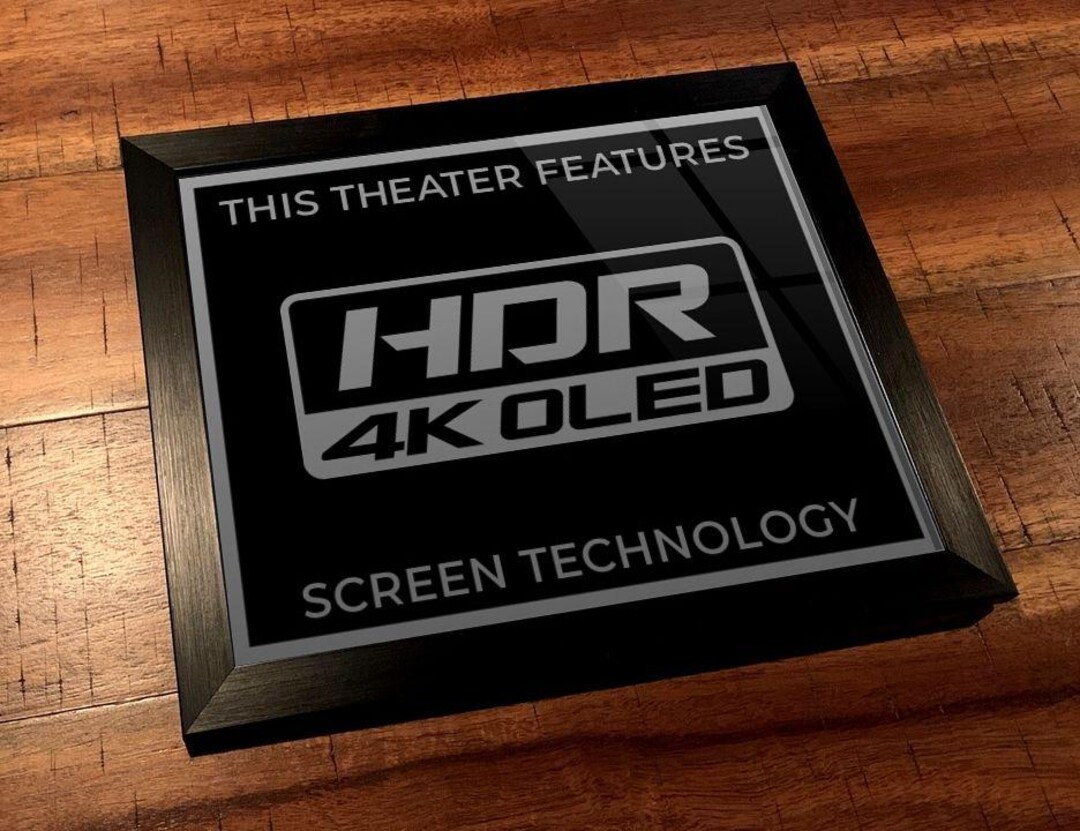 8" X 10" Framed Home Theater Cinema Sign - Ready to Hang & Tabletop ...