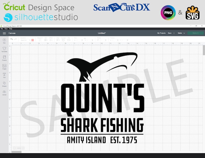 Jaws Amity Quints Shark Fishing Charter SVG Cut File V1 | Cricut ...