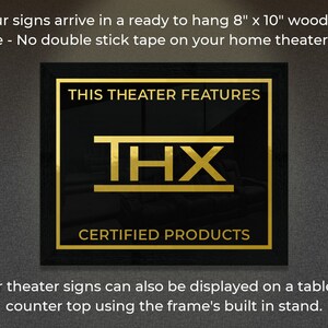 8" X 10" Framed Home Theater Cinema Sign - Ready to Hang & Tabletop ...