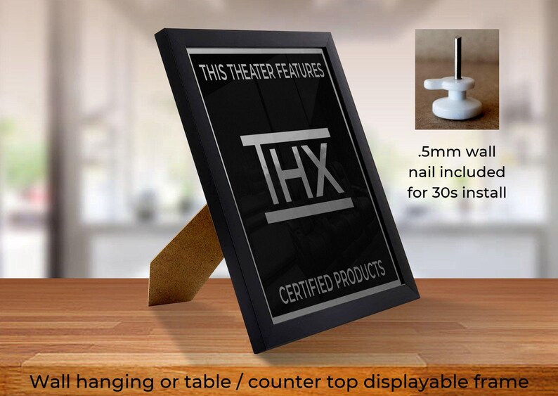 8" X 10" Framed Home Theater Cinema Sign - Ready to Hang & Tabletop ...