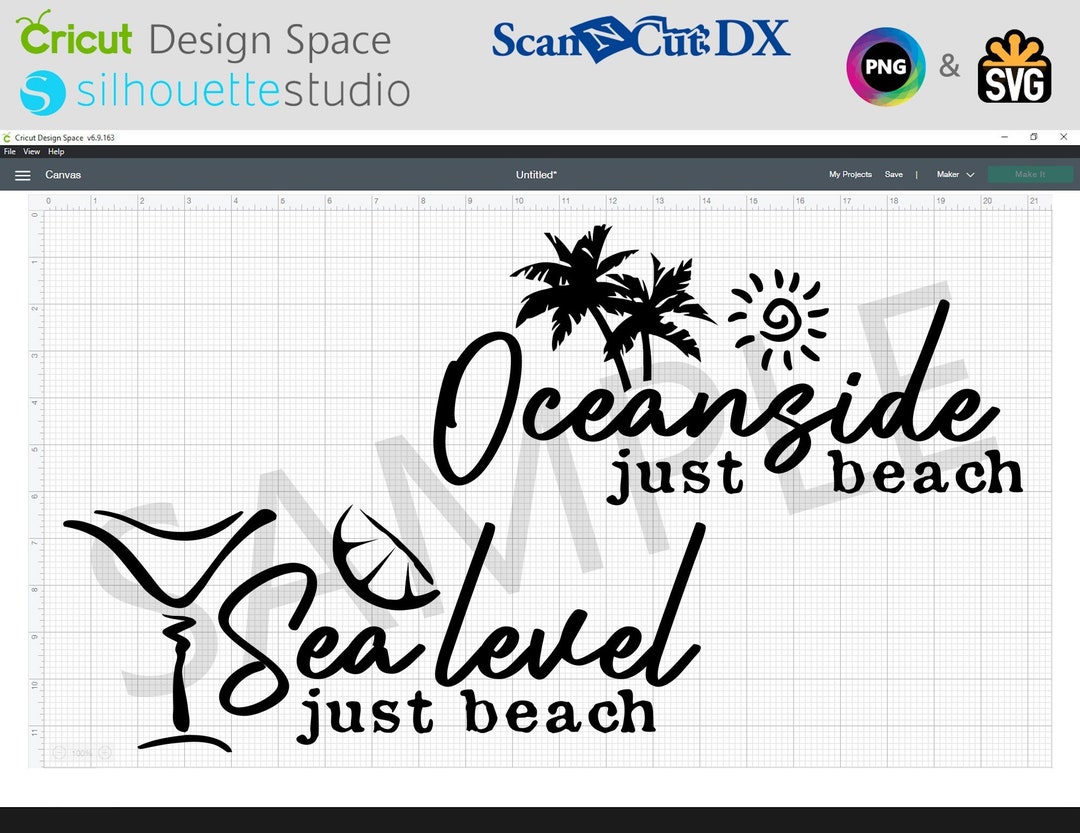 Oceanside Sea Level Just Beach SVG Cut File | Cricut Silhouette - Etsy