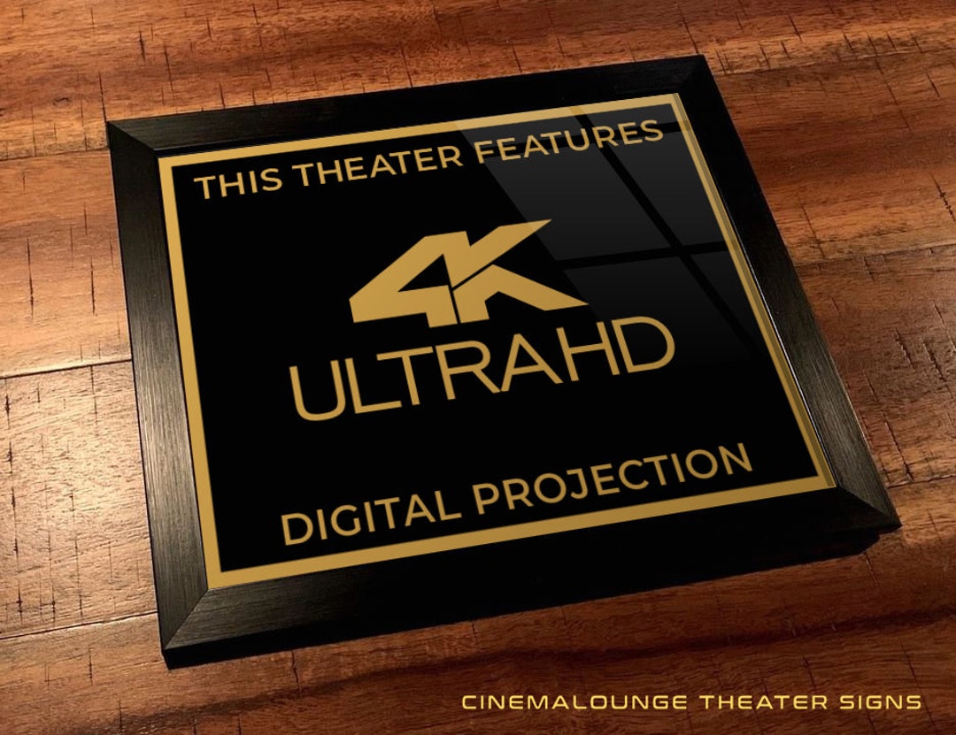 8" X 10" Framed Home Theater Cinema Sign - Ready to Hang & Tabletop ...