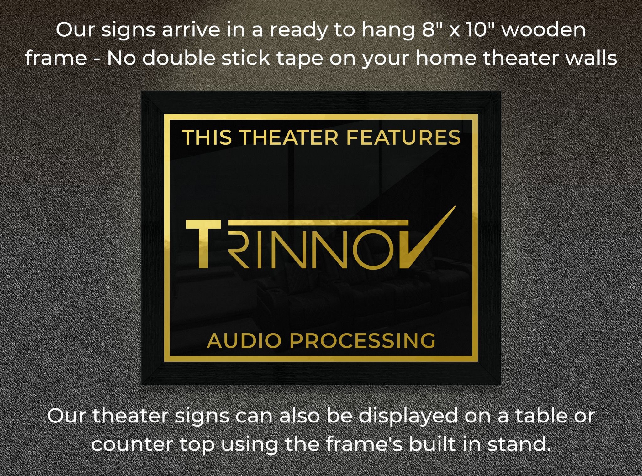 8 X 10 Framed Home Theater Cinema Sign Ready to Hang & Tabletop Option ...
