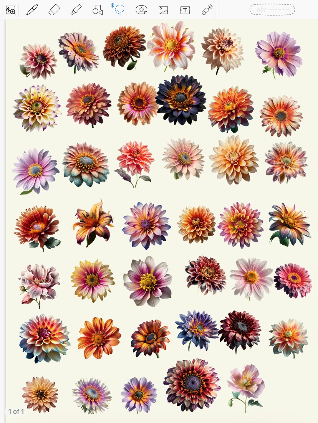 Flower, Digital Goodnotes Stickers Realistic Flowers and PNG File, Cute ...