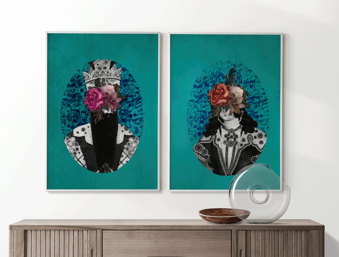 Two Piece Frame, Ancient Love, Mythical Love, Persian King and Queen ...