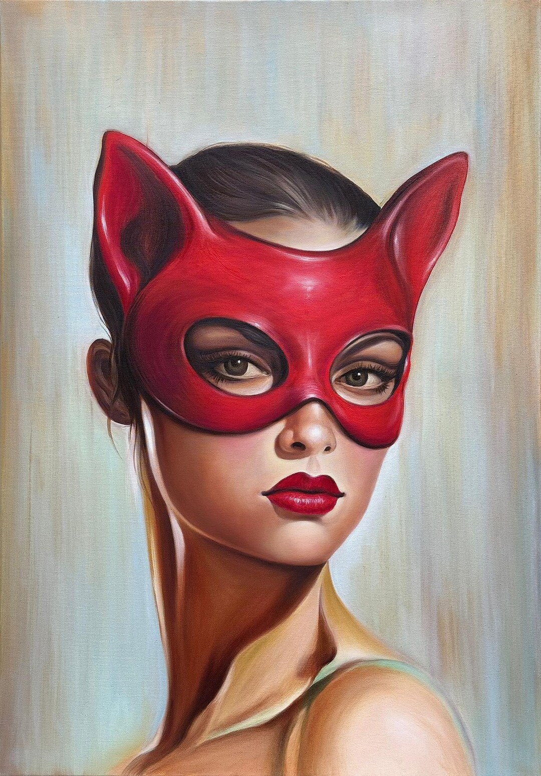 Velvet Masked Beauty - Unique Original Oil Painting - Etsy