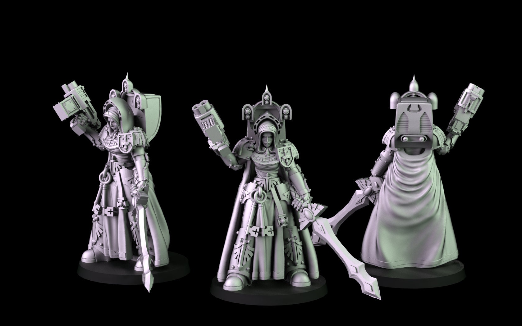 Space Marine Ladies Sculpted by Crosslances Available in 28mm, 32mm and ...