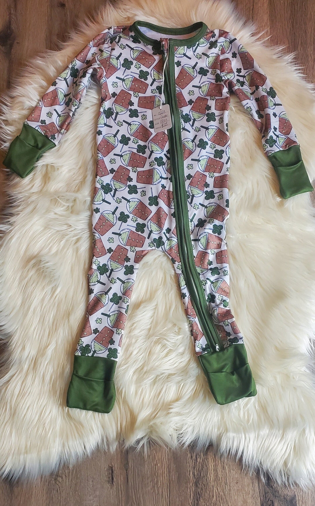 Shamrock Frappe St. Patricks Convertible Baby Romper - Etsy