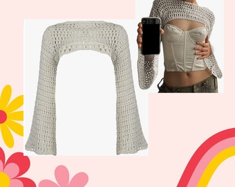 Riley 2-in-1 sweater / Shrug In-depth PDF Crochet Pattern With Pictures ...