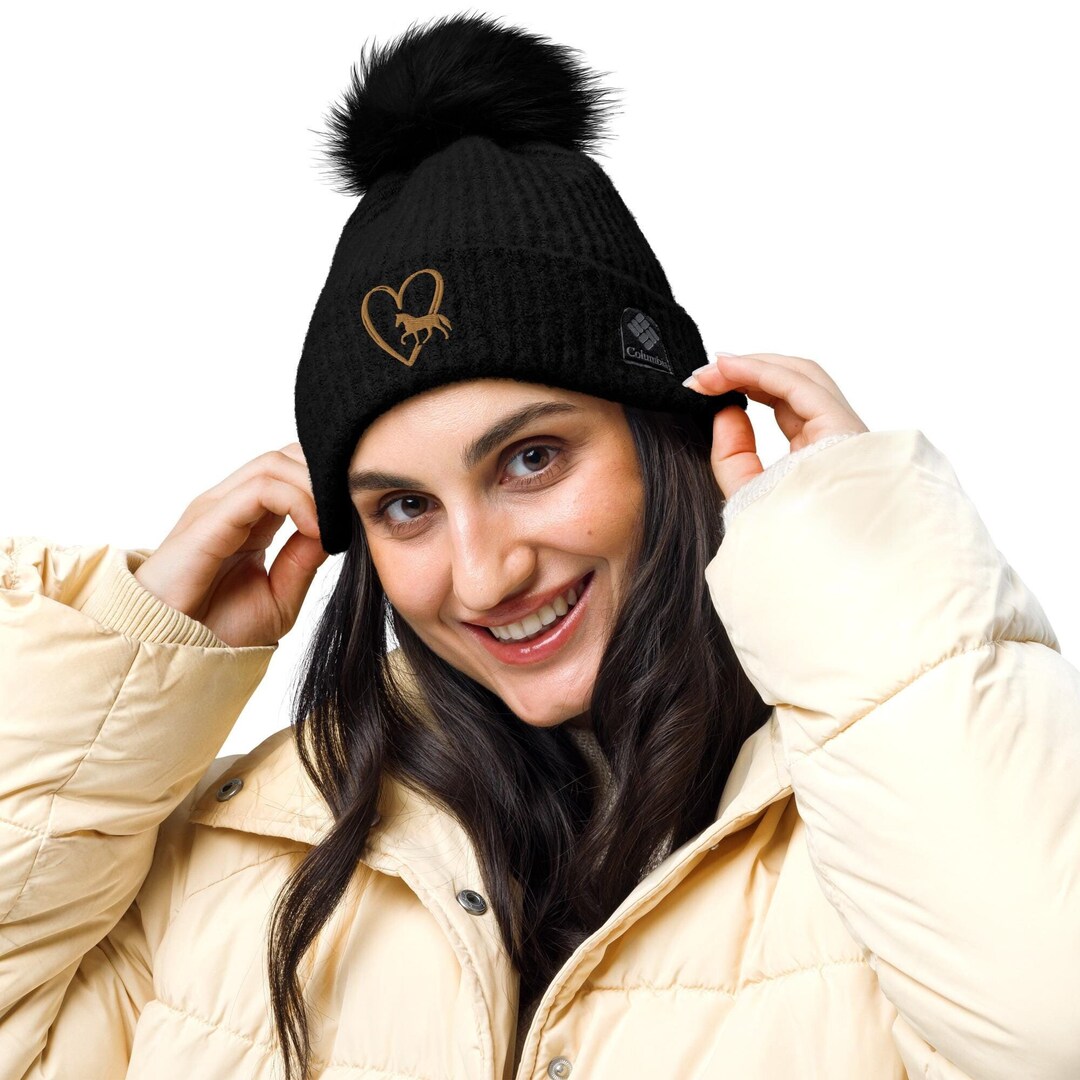 Equestrian Horse Lovers Hat, Columbia Horse Pom-pom Beanie, Girls Who ...