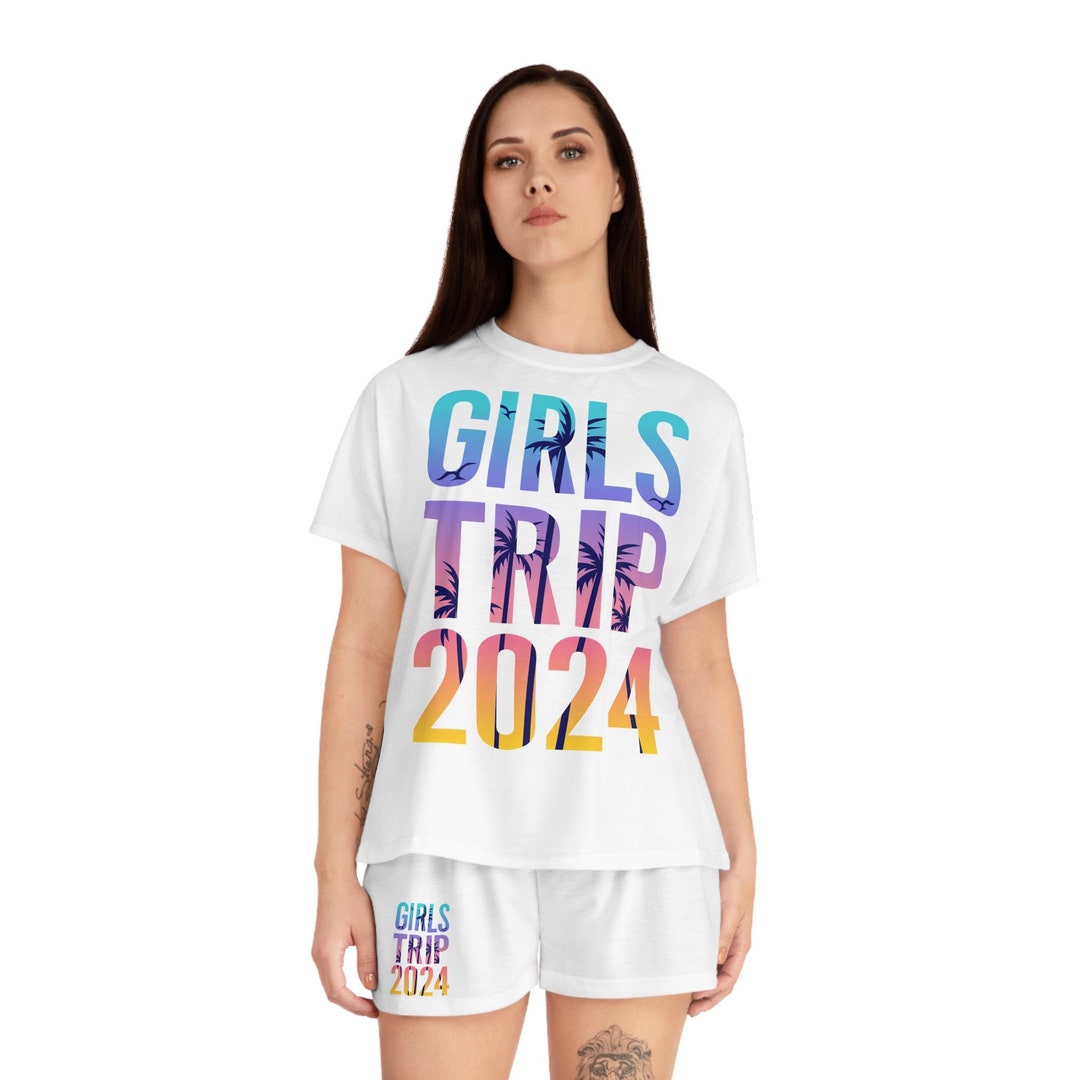 Girls Trip 2024 Pj Set, Pj Shorts Sets, Womens Short Pajama Set, Womens ...