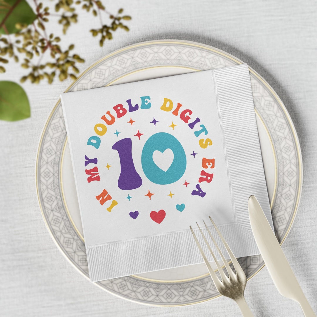 Birthday Napkins, Birthday Era, Double Digits, 10 Years, 10th Bday ...