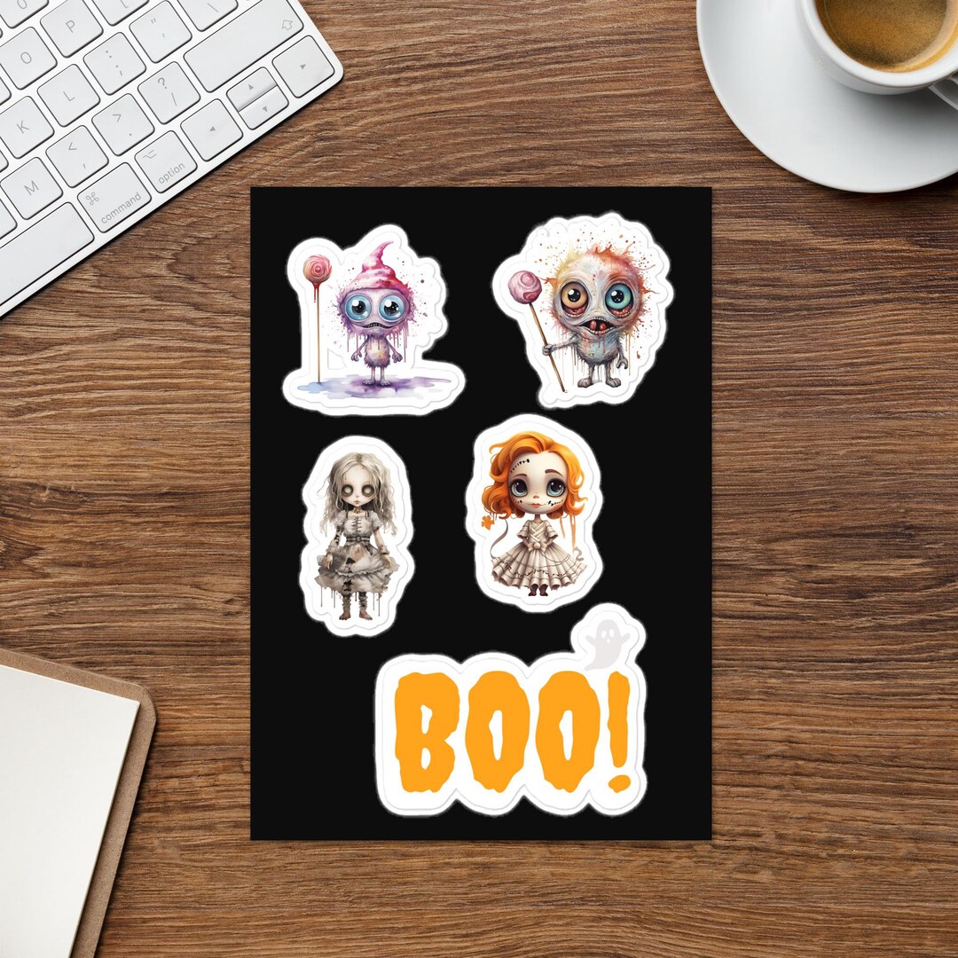 Halloween Stickers, Sticker Sheet, Halloween, Creepy Stickers, Boo ...