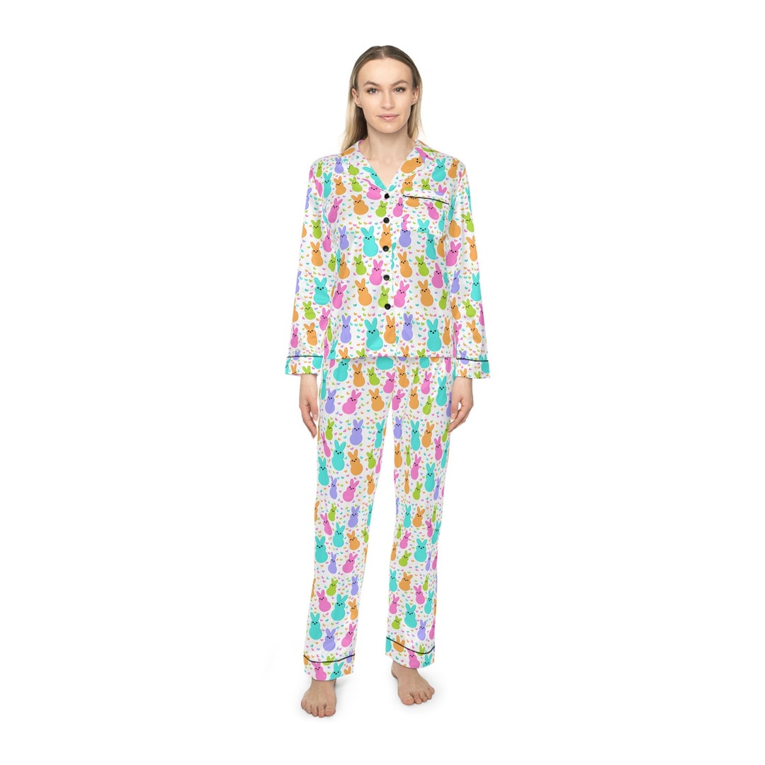 Women's Easter Pajamas, Pajamas, Satin Pjs, Spring Pajamas, Satin Pjs ...