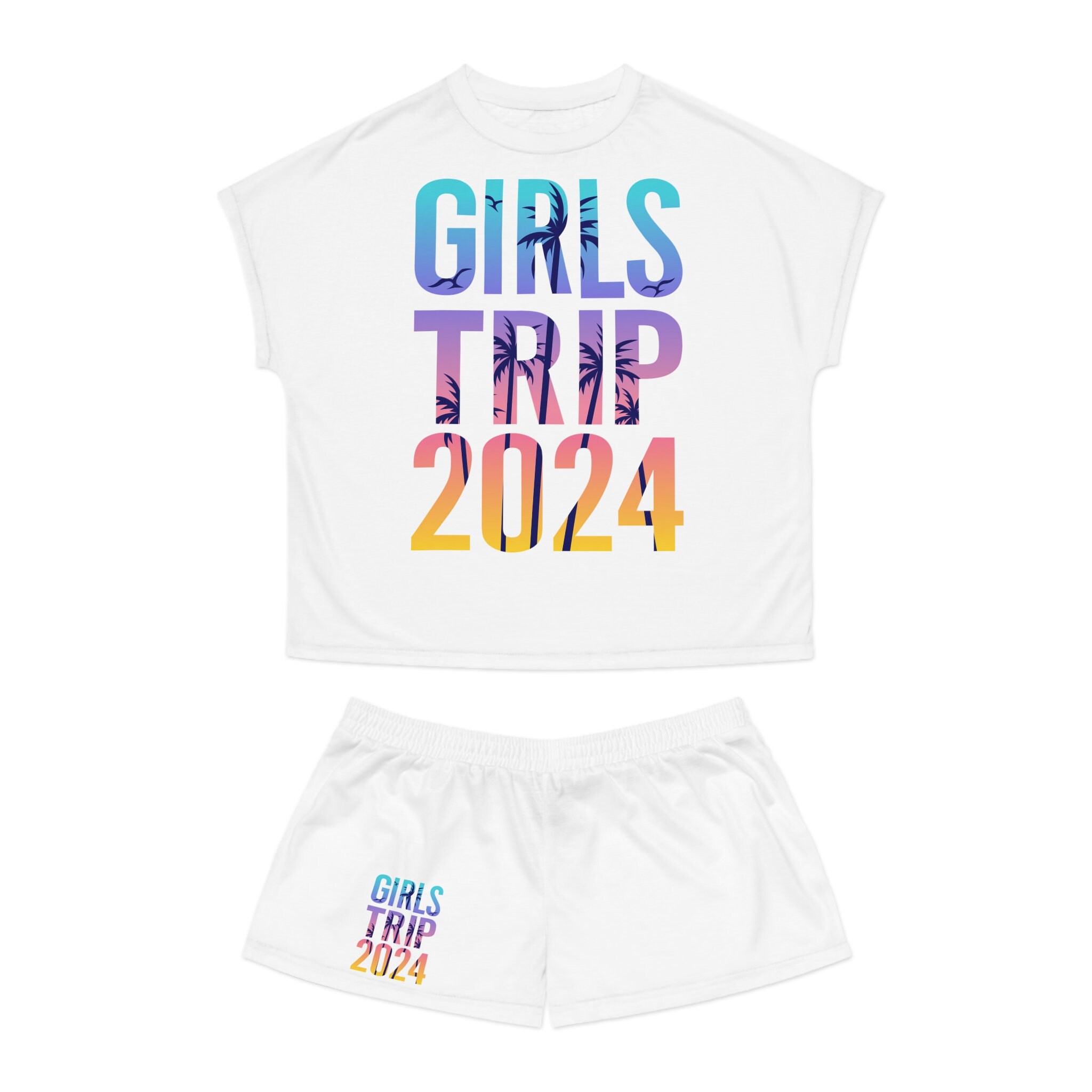 Girls Trip 2024 Pj Set, Pj Shorts Sets, Womens Short Pajama Set, Womens ...