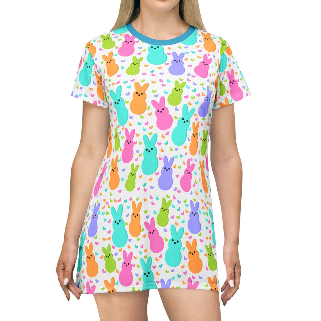 Easter T-shirt Dress, Easter Night Shirt Dress, Easter Peeps, Easter ...