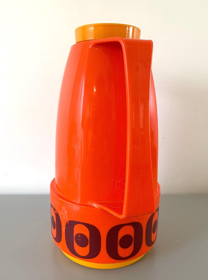 Vintage 70’s Orange Plastic Thermos/pitcher, Super Therm, Made in West ...