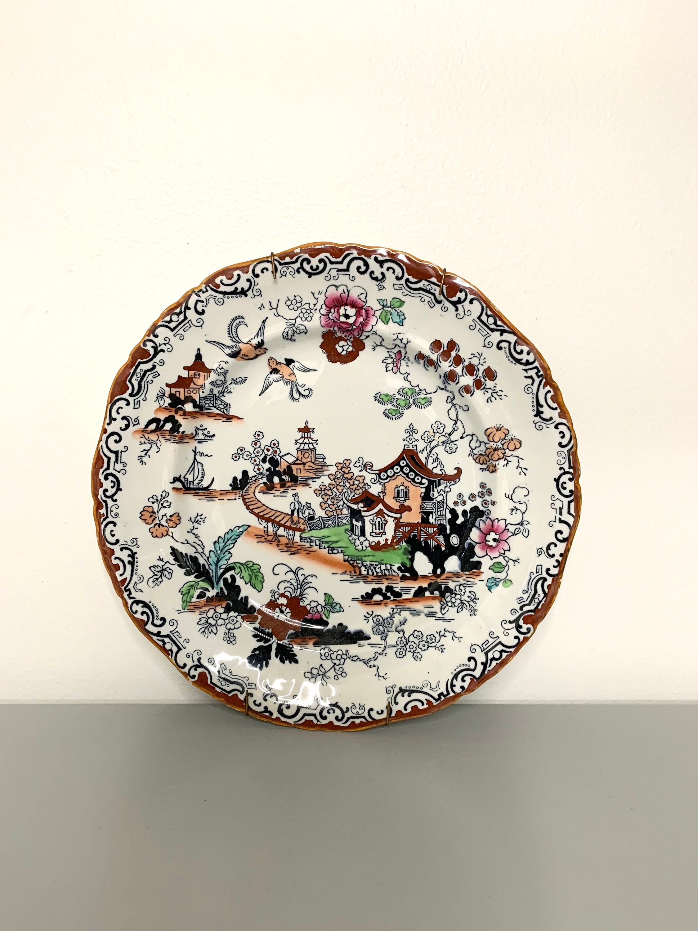 Vintage Late 1800’s Ashworth Brothers Chinoiserie Pattern, 10.25” Plate ...