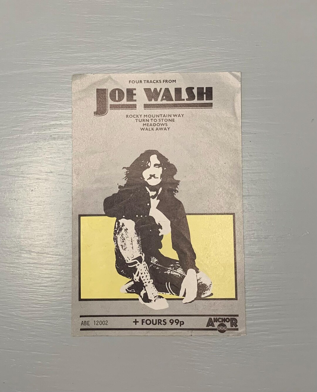 Very Rare 1977 Joe Walsh Press Kit Sticker Unused, 4 Tracks EP ...