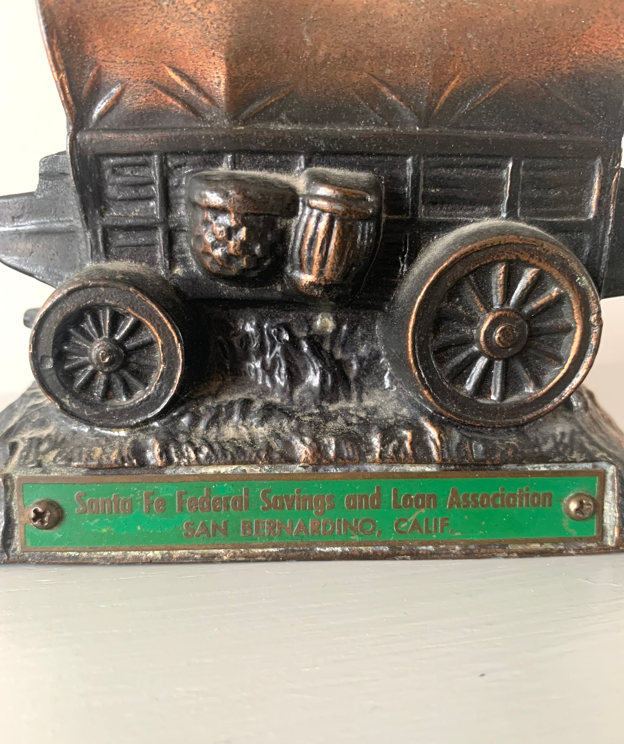 Vintage Covered Wagon Coin Bank Copper Colored Metal 1960s - Etsy