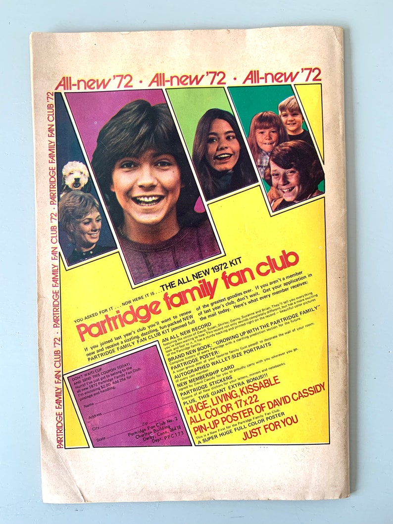 Vintage Partridge Family Comic Book, Fun and Cool Vintage 1972 - Etsy