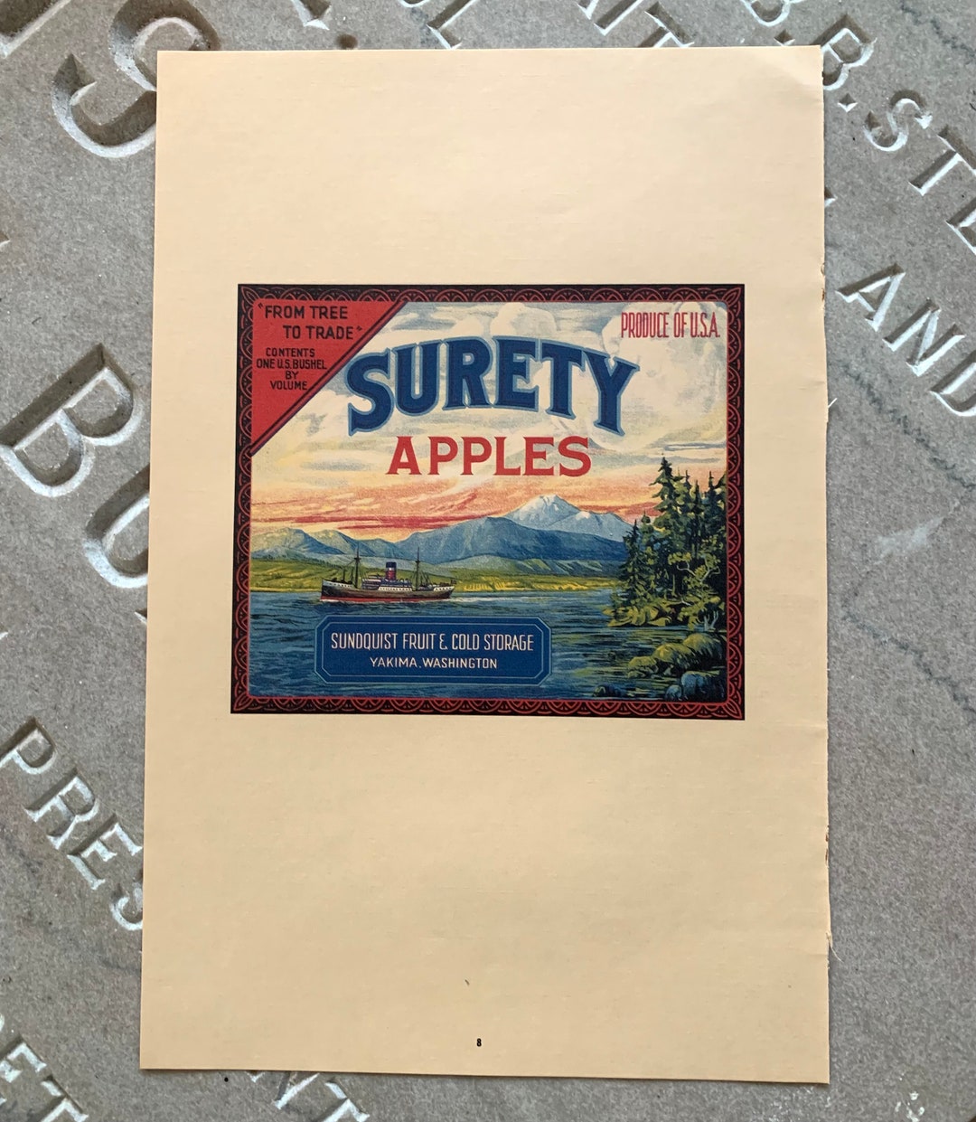 Vintage Surety Apples Advertising, Washington Apples Ad, Yakima ...