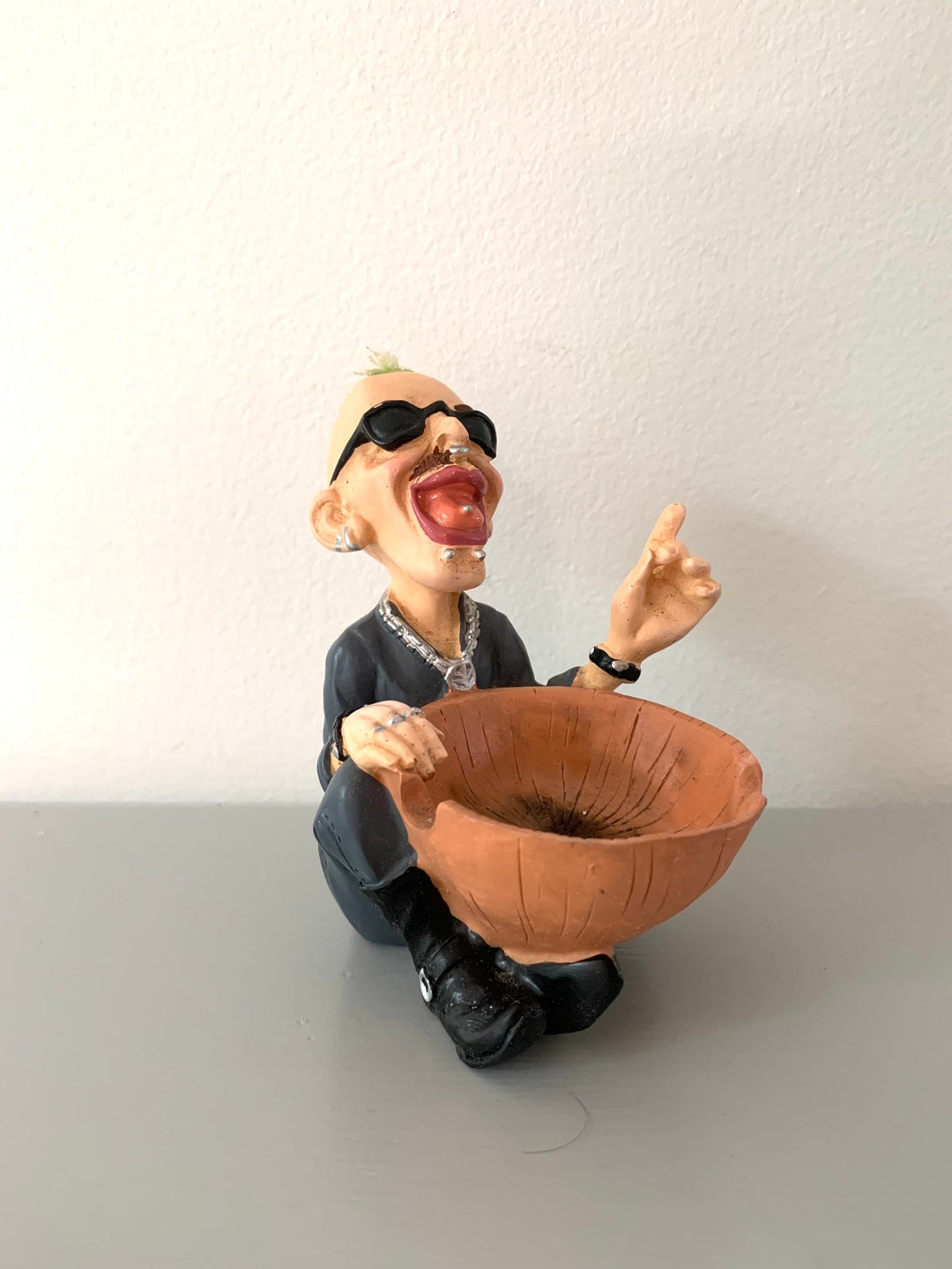Vintage 90’s Punk Rocker Clay Figurine, Ashtray, Incense Burner ...