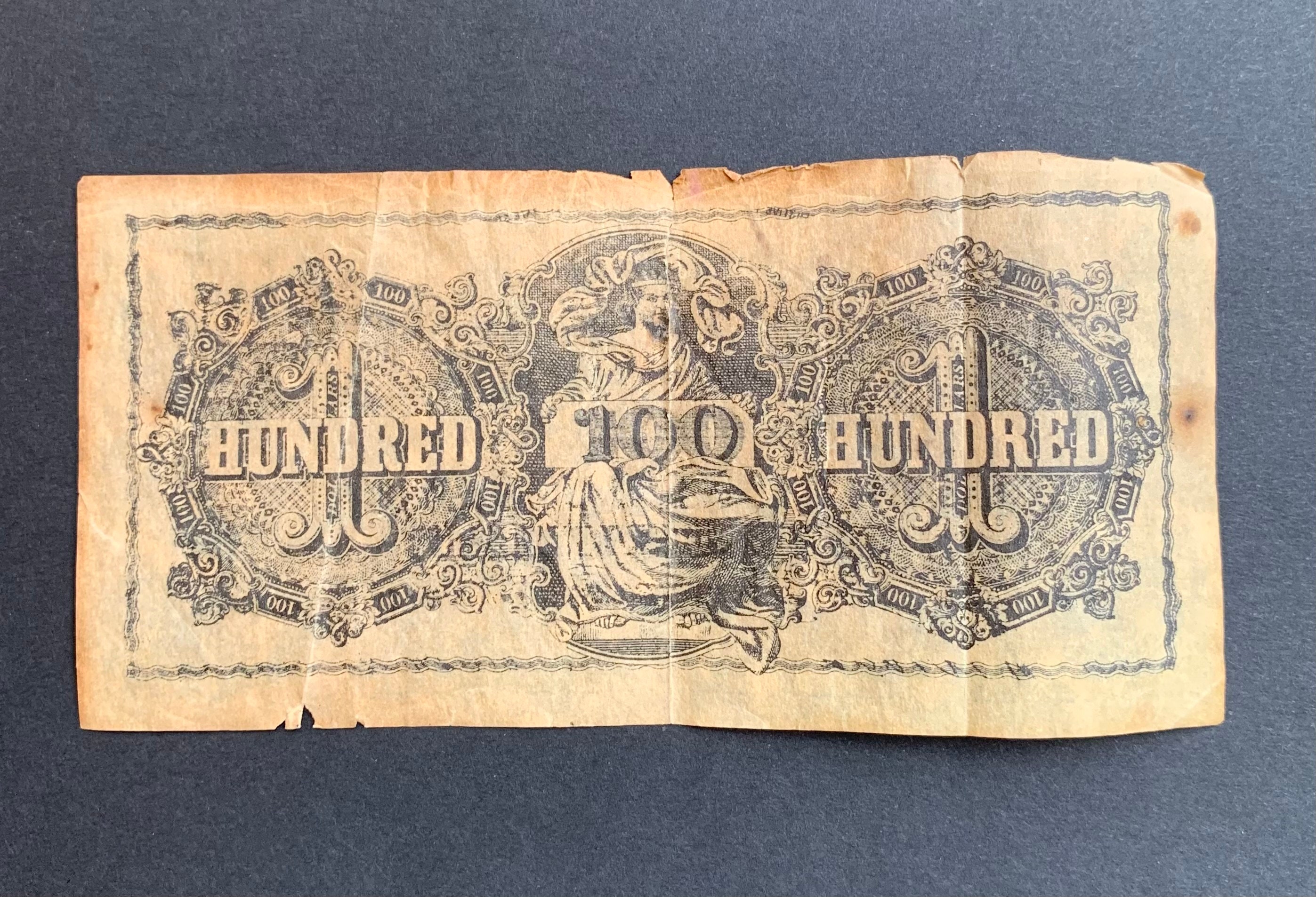 Vintage 100 Dollar Bill, Confederate Money, State of Louisiana 1863 - Etsy
