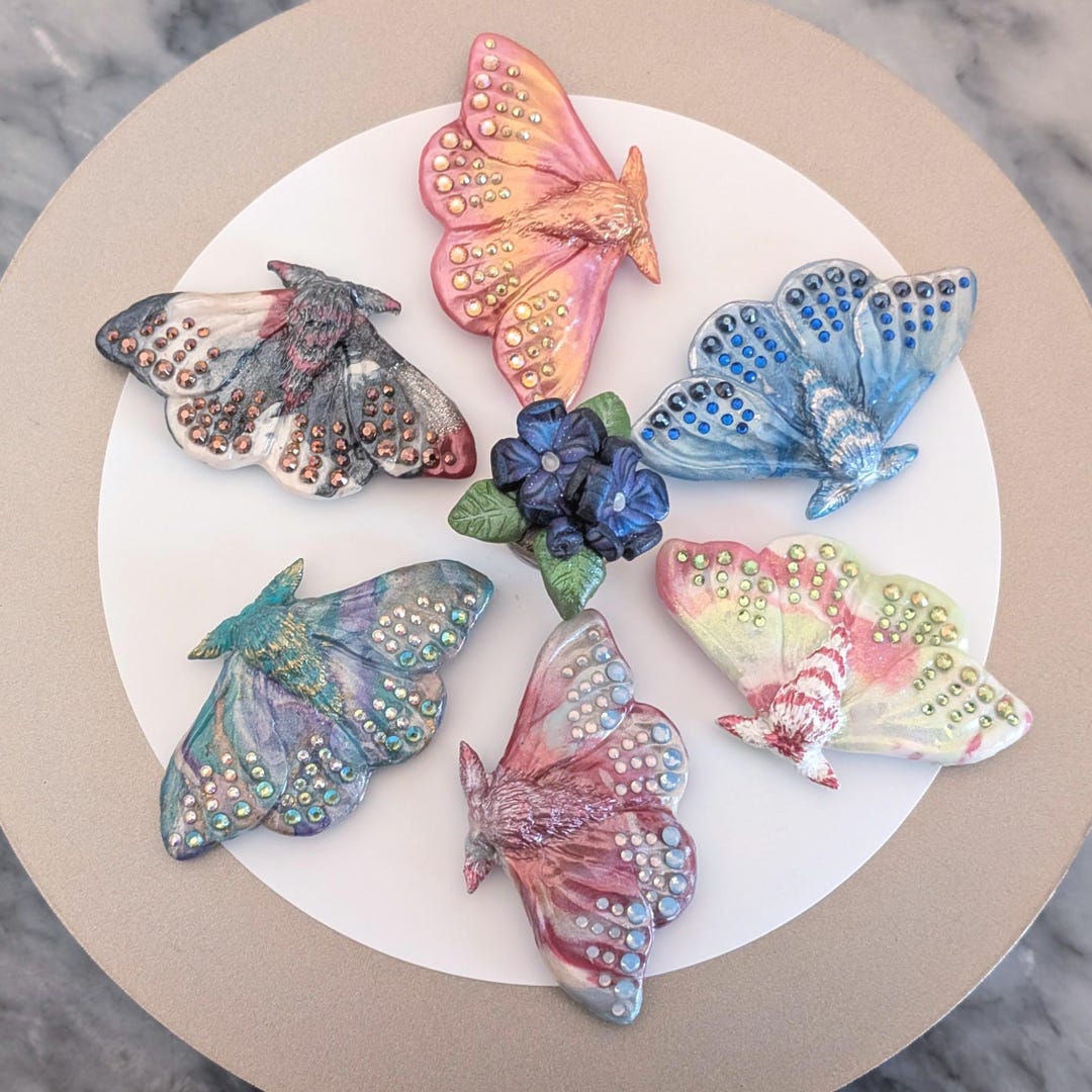 Polymer Clay Cover Minders, Refrigerator Magnets, Medium Size, Diamond ...
