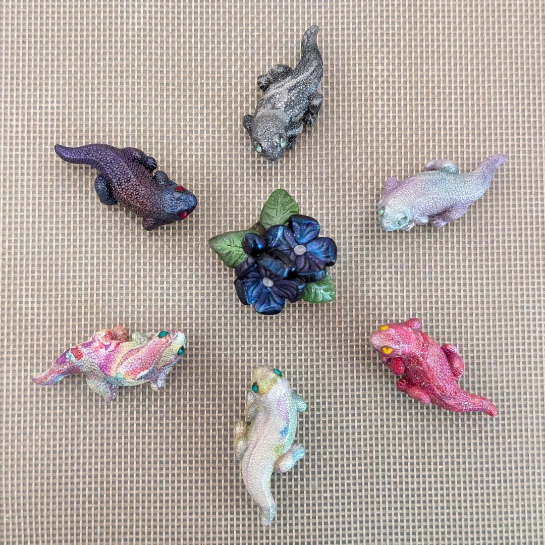 Polymer Clay Cover Minders, Refrigerator Magnets, Reptile Lover, Small ...