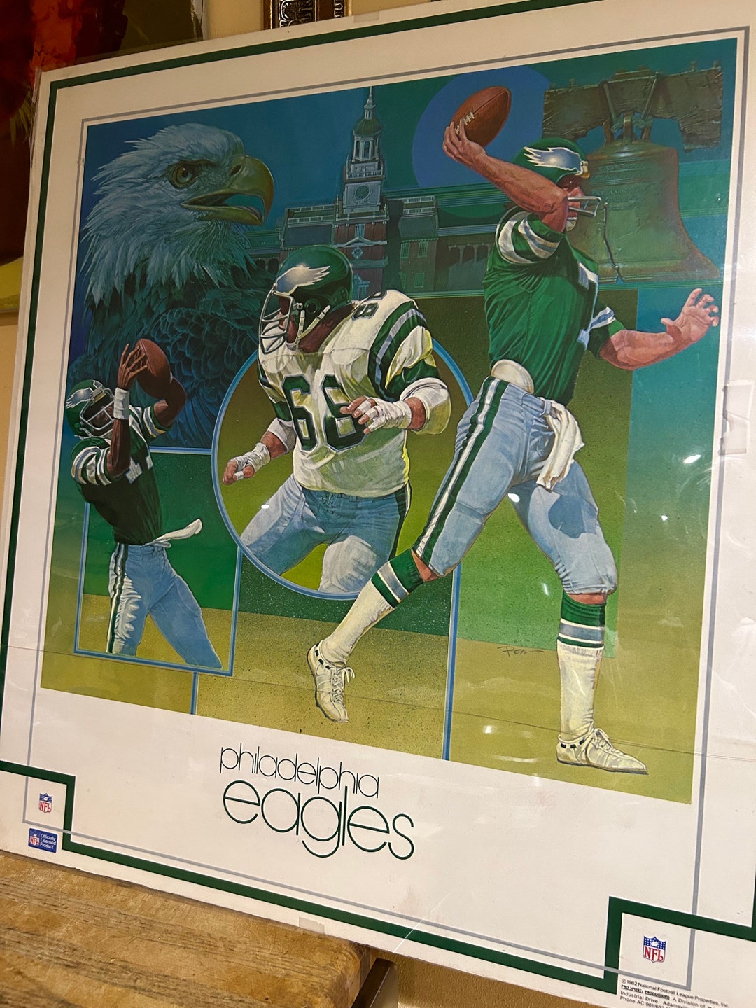 Philadelphia Eagles 1982 NFL Theme Art Vintage Original Poster DAMAC ...