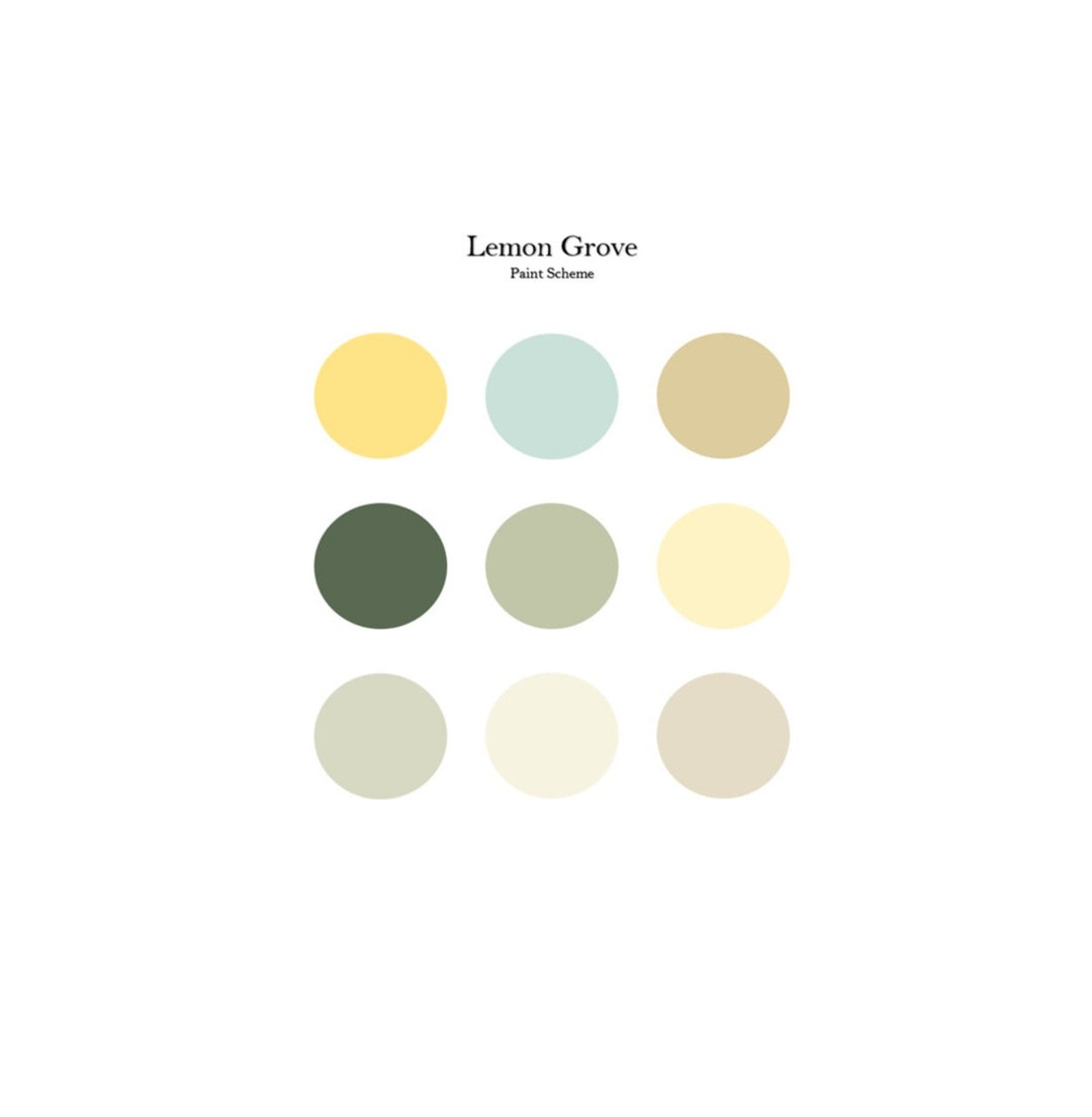 Behr, Lemon Grove Nine Color Interior & Exterior Paint Palette + Paint ...