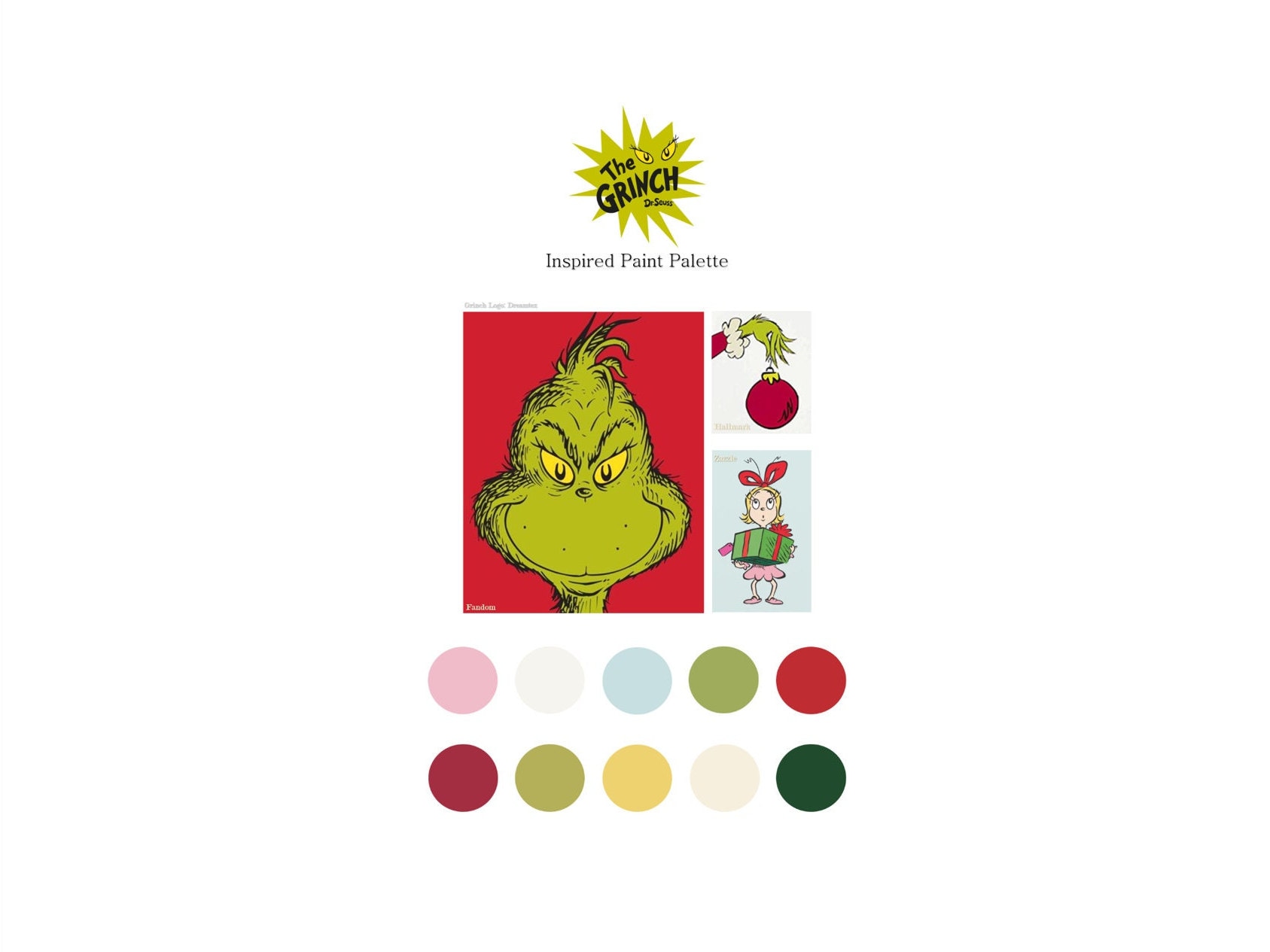 Sherwin Williams, the Grinch Inspired Ten Color Paint Palette + Paint ...