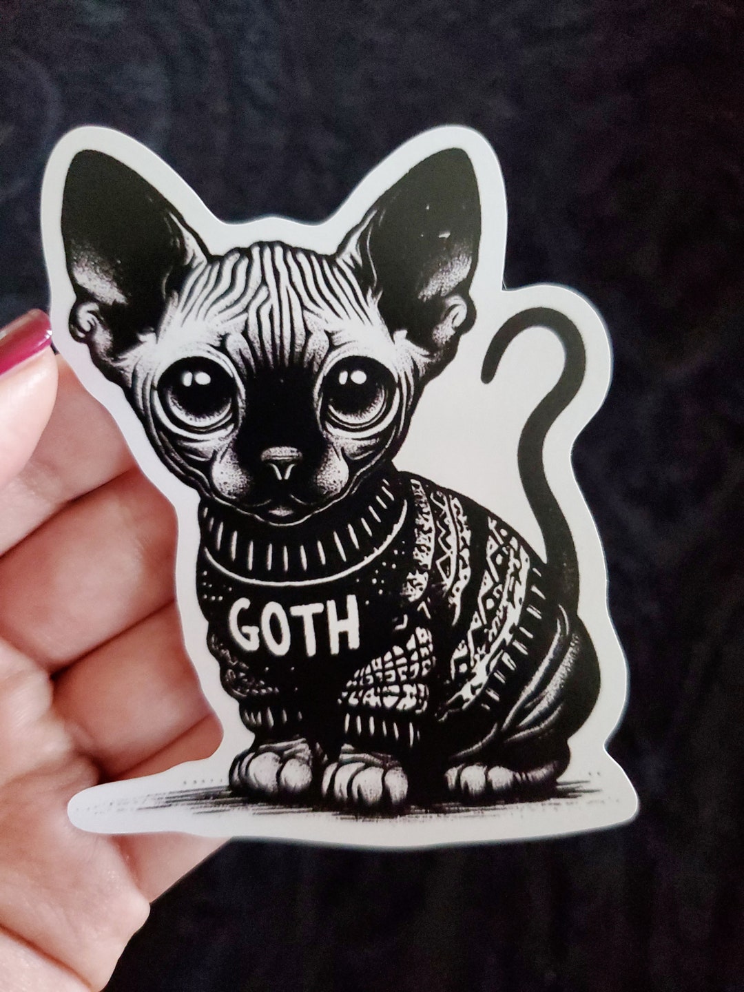 Sphynx Cat Stickers - Kitten Kiss-cut Vinyl Decals - Cute Cat ...