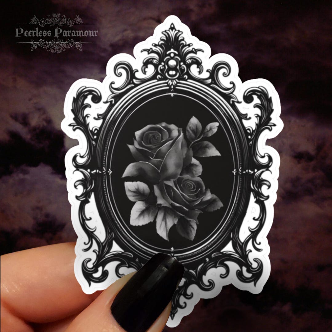 Black Rose Gothic Sticker - Waterproof Vinyl Decal for Journals ...