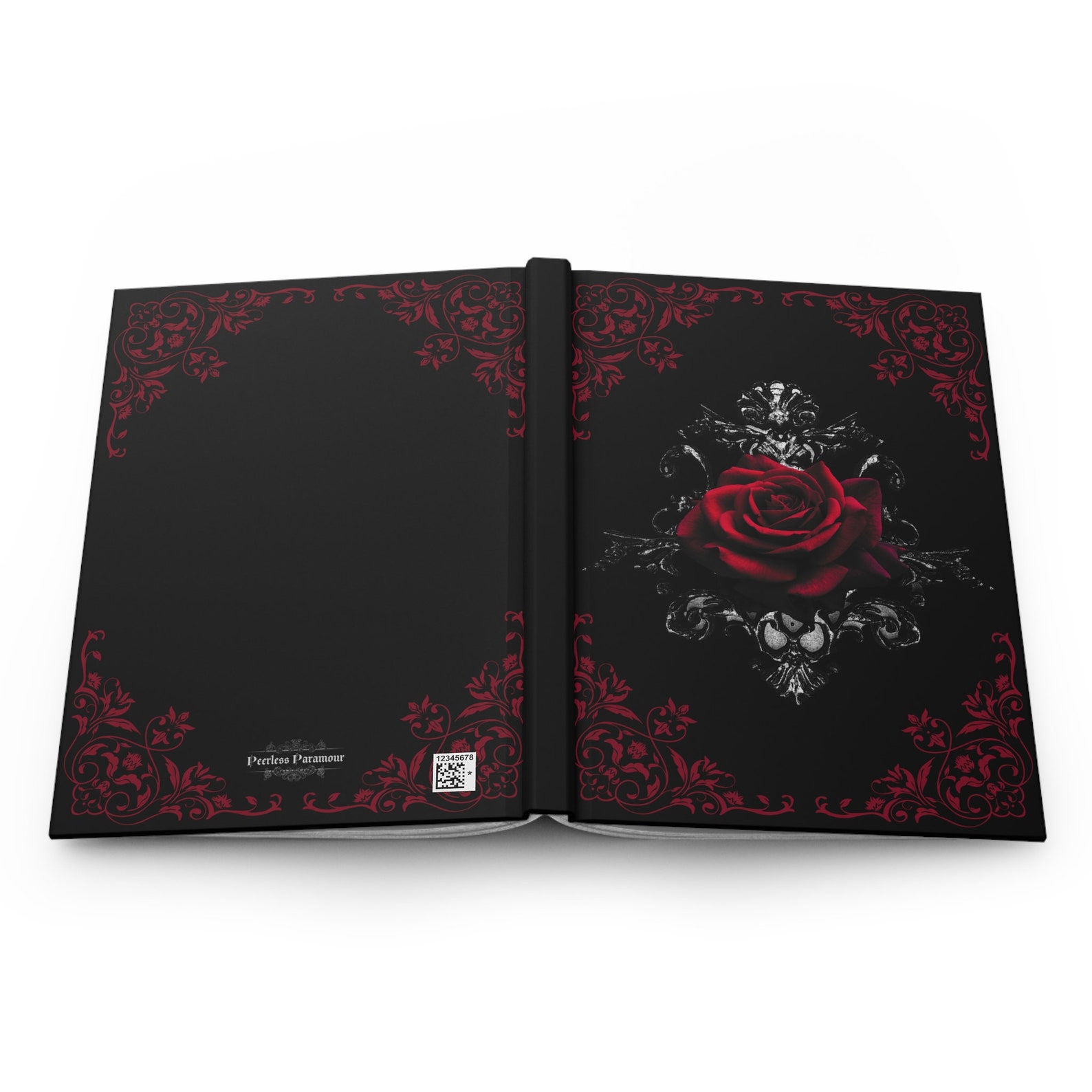Red Rose Hardcover Gothic Journal | Dark Victorian Floral Goth Notebook ...