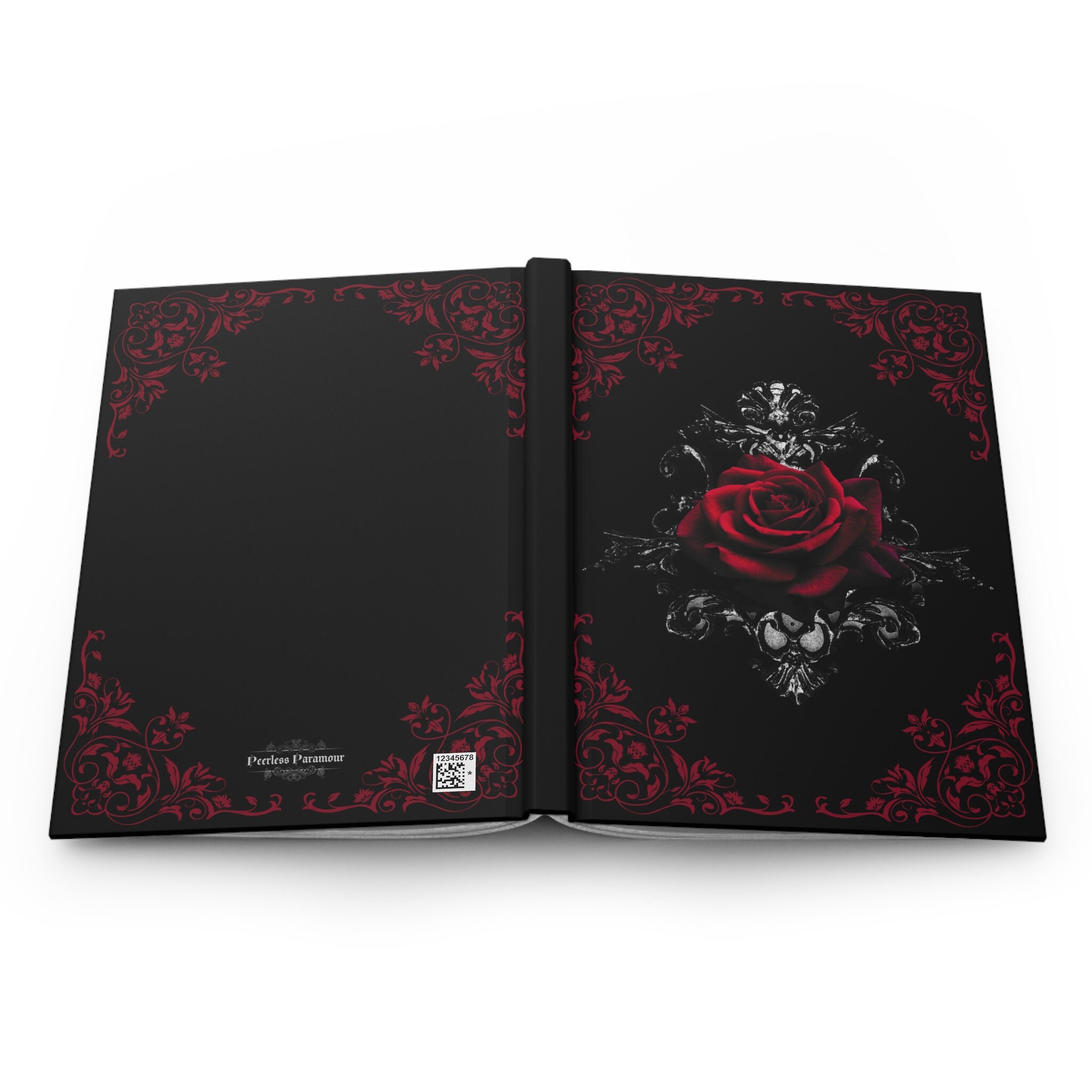 Red Rose Hardcover Gothic Journal | Dark Victorian Floral Goth Notebook ...
