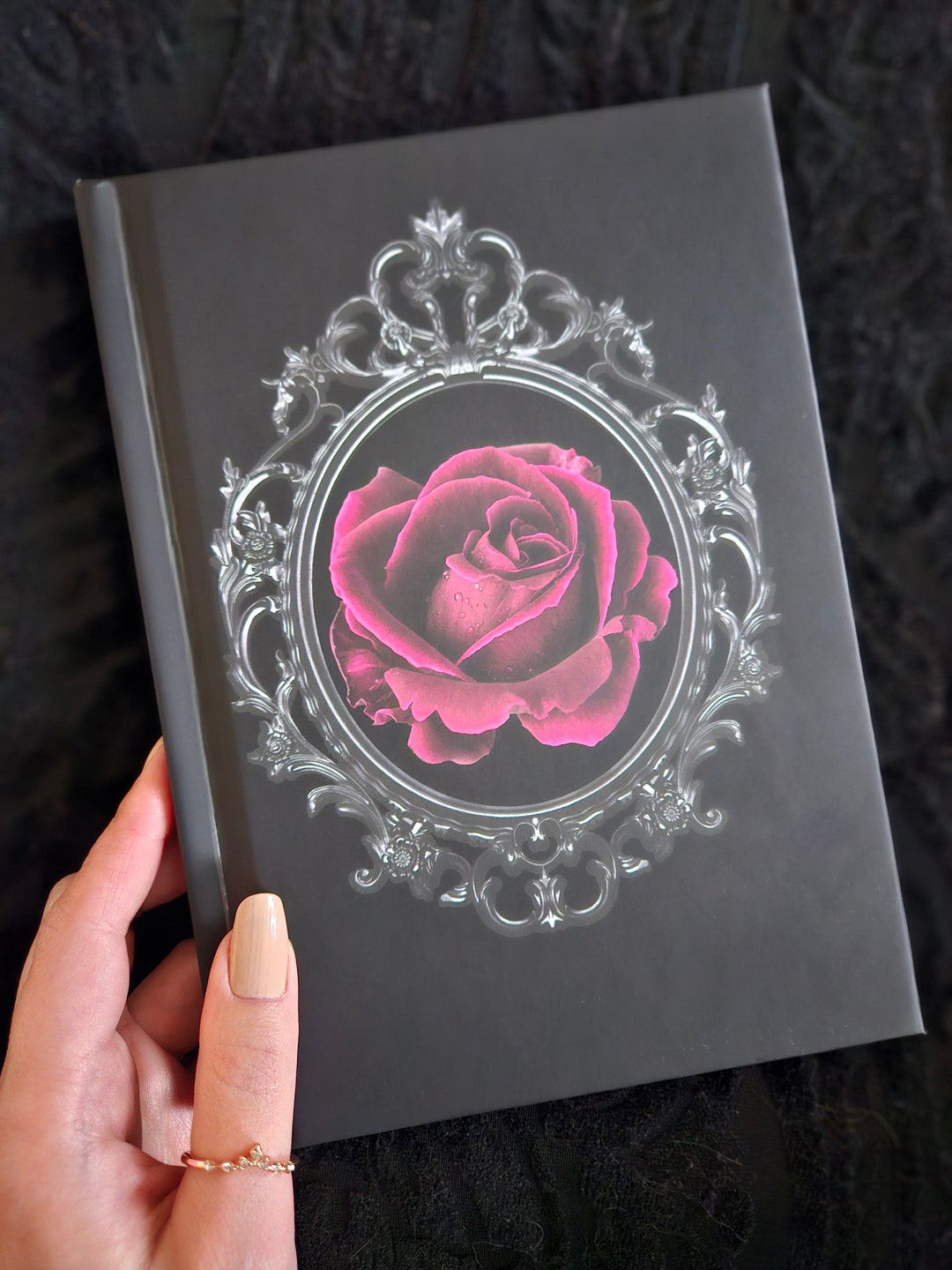 Gothic Rose Hardcover Goth Journal, Dark Victorian Floral Notebook ...