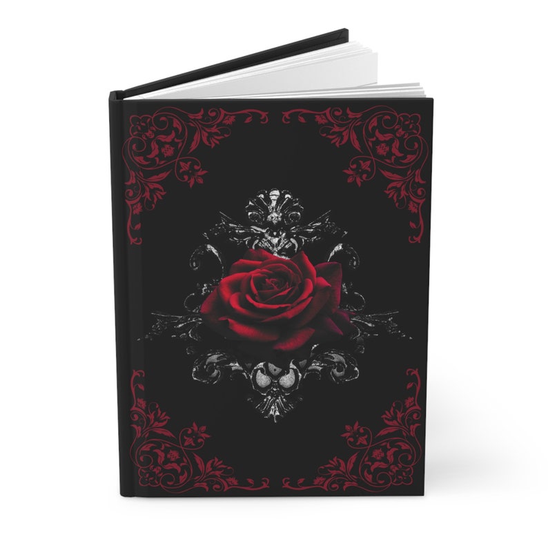 Red Rose Hardcover Gothic Journal Dark Victorian Floral Goth Notebook ...